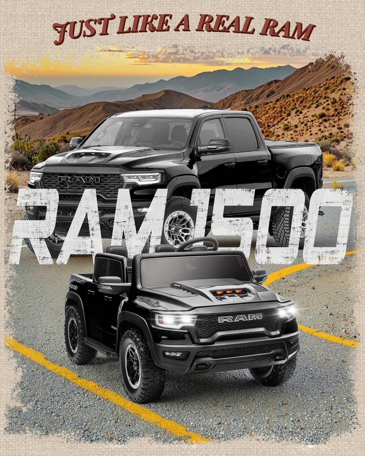 Realistic Ride On Licensed RAM Truck Toy for Kids